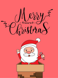 Cute santa claus christmas greeting card Vector Image