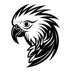 Parrot head silhouette Royalty Free Vector Image