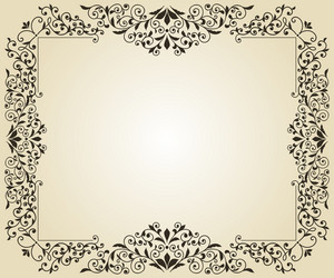 Vintage greeting card with golden floral pattern Vector Image