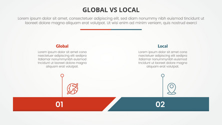 Global vs local versus comparison opposite Vector Image