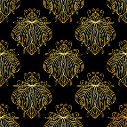 Seamless pattern of golden bugs and florentine Vector Image