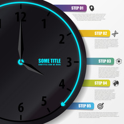 Infographic template business concept with clock Vector Image