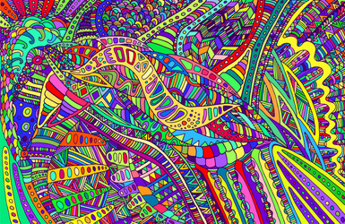 Abstract doodle decorative line art coloring page Vector Image