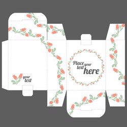 Gift wedding box template with nature pattern Vector Image