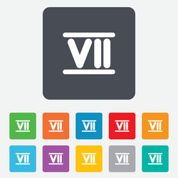 Roman numeral seven icon number sign Royalty Free Vector