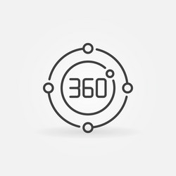 360 degree circle linear concept icon Royalty Free Vector