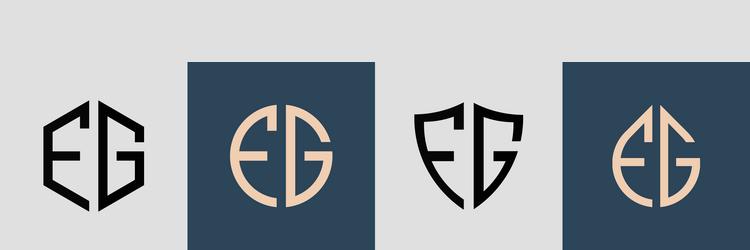 Creative initial letters fg logo designs bundle Vector Image