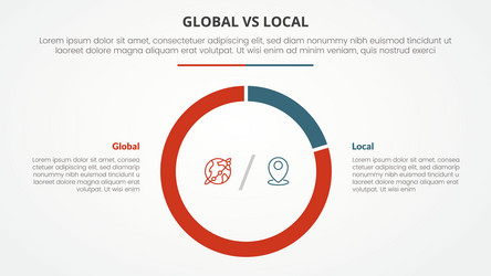 Global vs local versus comparison opposite Vector Image
