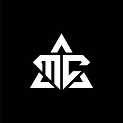 Mc monogram logo with sharped shape design Vector Image