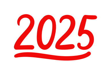 New year 2025 hand lettering banner numbers Vector Image