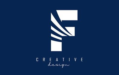 Outline creative letter f logo with leading lines Vector Image