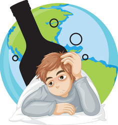 Alcoholic man cartoon character Royalty Free Vector Image