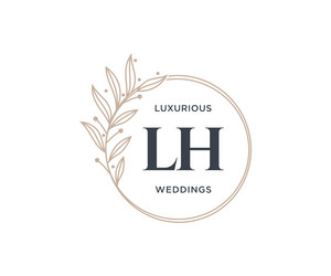 Lh initials letter wedding monogram logos Vector Image