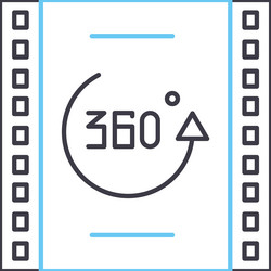 360 view icons signs outline symbols concept Vector Image