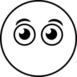 Emoji face without mouth line style icon Vector Image