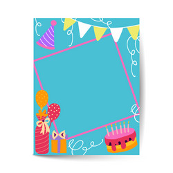 Happy birthday in square Royalty Free Vector Image