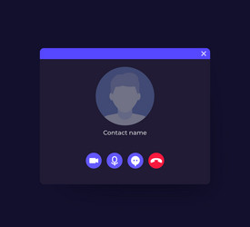 Video conferencing interface user call Royalty Free Vector