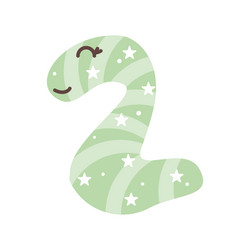 Cute number two celebration icon Royalty Free Vector Image