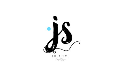 Alphabet letter combination js j s with grunge Vector Image