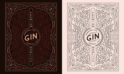 Template of decorative label for gin Royalty Free Vector