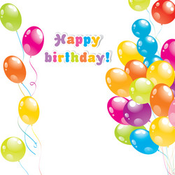 Balloons happy birthday card template Royalty Free Vector