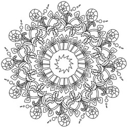 Christmas mandala meditative coloring page Vector Image