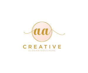 Initial aa signature logo template hand drawn Vector Image