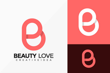 Letter b love logo design brand identity logos Vector Image