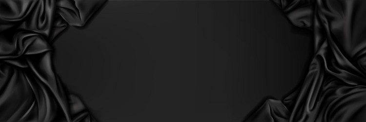 Black silk fabric top view scene luxury wave Vector Image