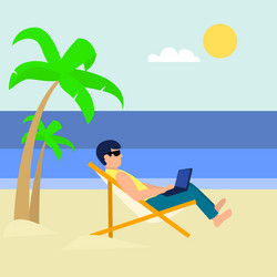 Beach Chair Man Sitting Vector Images (over 240)