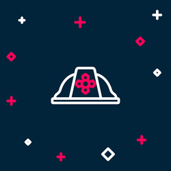 Isometric line firefighter helmet or fireman hat Vector Image