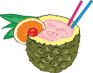 Pineapple cocktail Royalty Free Vector Image - VectorStock