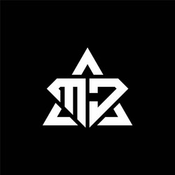 Mj monogram logo with modern triangle style Vector Image