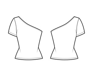 Off-the-shoulder top technical fashion Royalty Free Vector