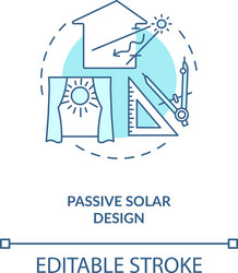 Passive solar design concept icon Royalty Free Vector Image