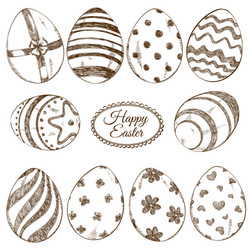 Doodle easter eggs pattern Royalty Free Vector Image