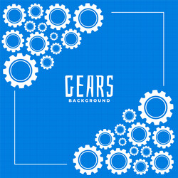 Yellow background with gears and cog wheels Vector Image