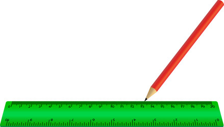 Green ruler isolated on white background Vector Image