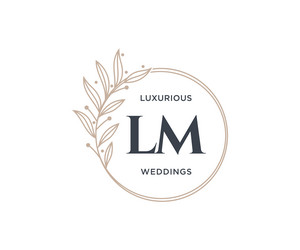 Lm initials letter wedding monogram logos Vector Image