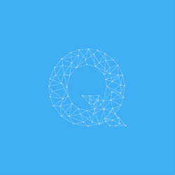 Logo letter q dots lines Royalty Free Vector Image