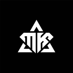 Mk monogram logo with sharped shape design Vector Image