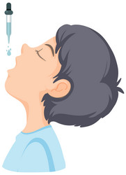 Silhouette of a boy receiving polio vaccine Vector Image