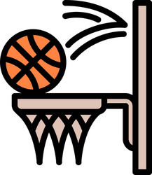 Basketball throw goal icon outline style Vector Image