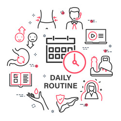 Daily routine linear icon outline calendar Vector Image