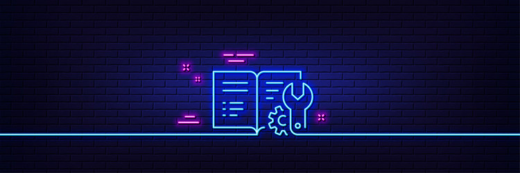 Manual doc line icon technical instruction sign Vector Image