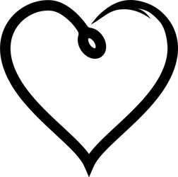 Fish Hook Heart Drawing