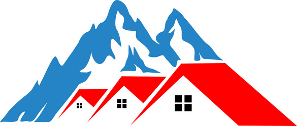 Roof home nature chimney peak mountain logo Vector Image