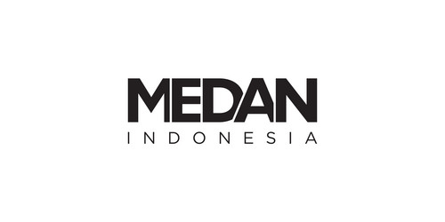 Medan in the indonesia emblem design features Vector Image