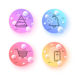 Minimal set of pyramid chart mute sound and lock Vector Image