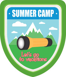 Abstract summer camp label on a white background Vector Image